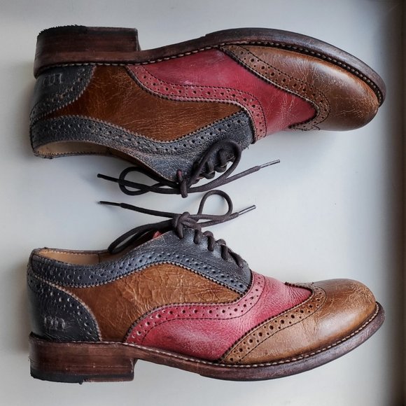 BED|STU | Shoes | Bed Stu Lita Oxford Redcaramelsilver Dark Blue | Poshmark
